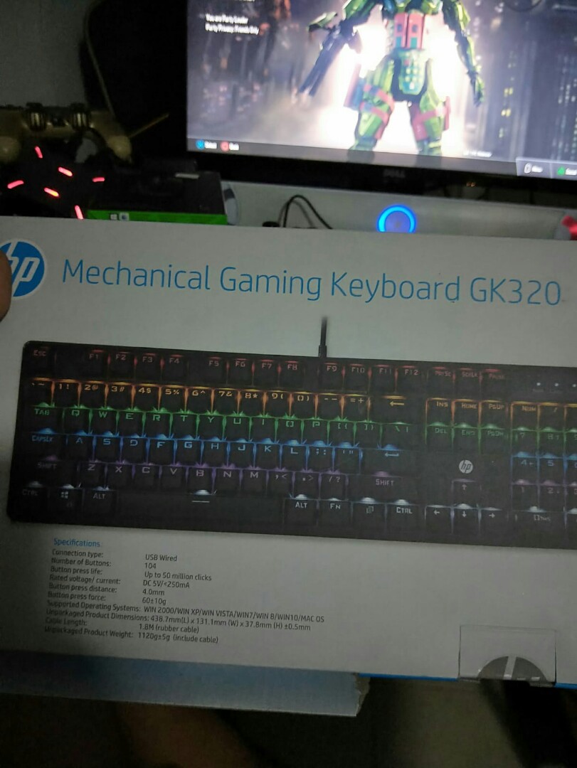 HP mechanical gaming backlight keyboard GK320, Computers & Tech, Parts ...