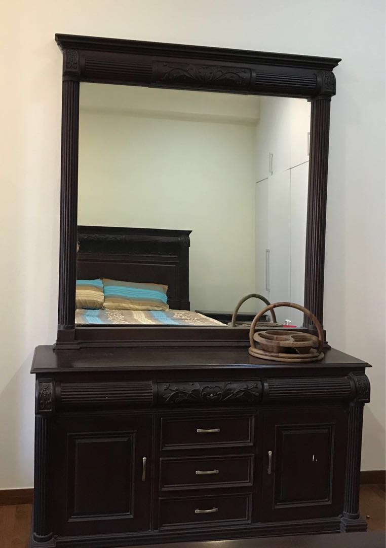 King size bed dressing Table with drawers, Furniture & Home Living ...