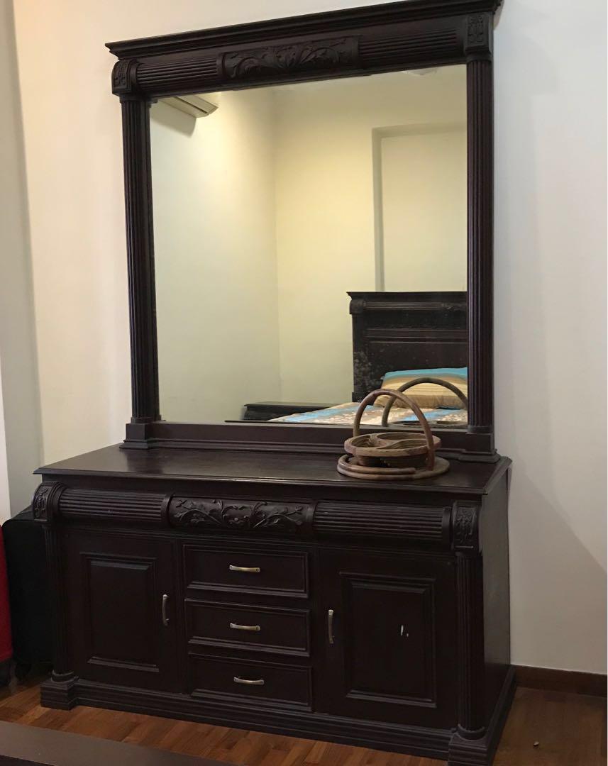 King size bed dressing Table with drawers, Furniture & Home Living ...
