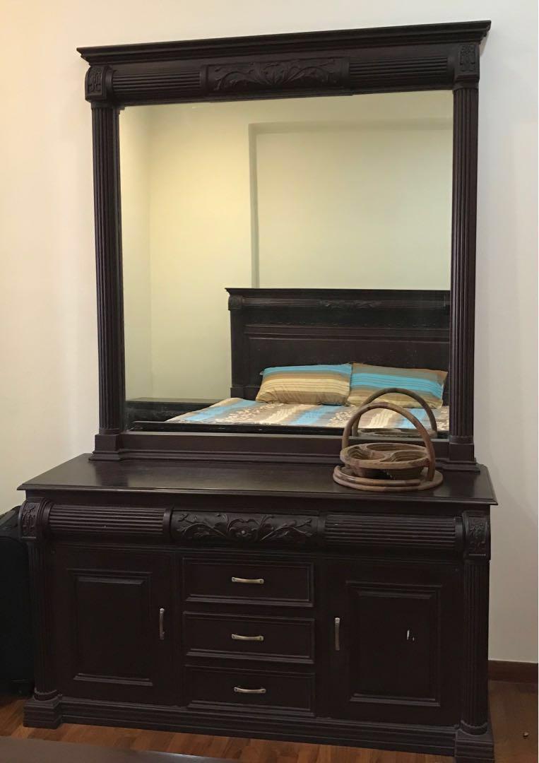 King size bed dressing Table with drawers, Furniture & Home Living ...