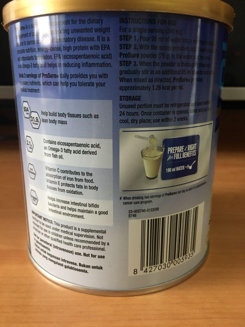 Prosure Vanilla flavoured milk powder, Health & Nutrition, Health ...
