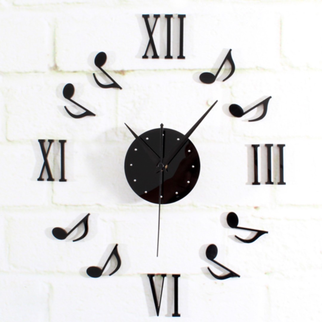 Wall Clock - Musical Notes, Furniture & Home Living, Home Decor, Clocks ...