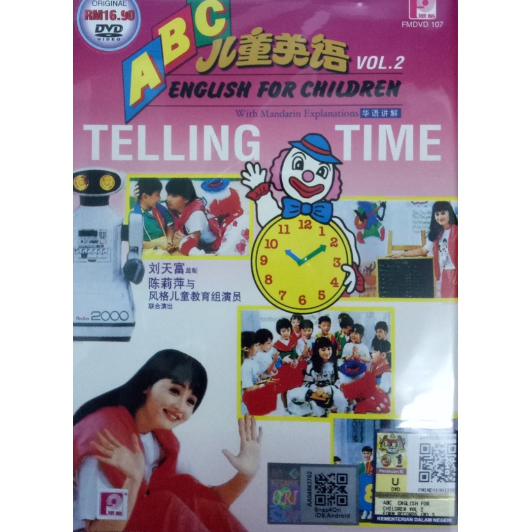 ABC English For Children Vol.2 Telling Time DVD, Hobbies & Toys, Music & Media, CDs & DVDs on ...