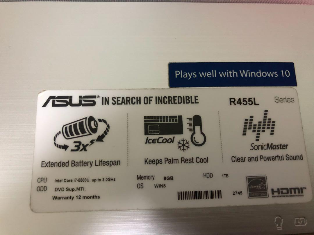 Asus R455L i7-5500u, 8GB, 120GB SSD, 1TB HDD, Nvidia 920M, Computers ...