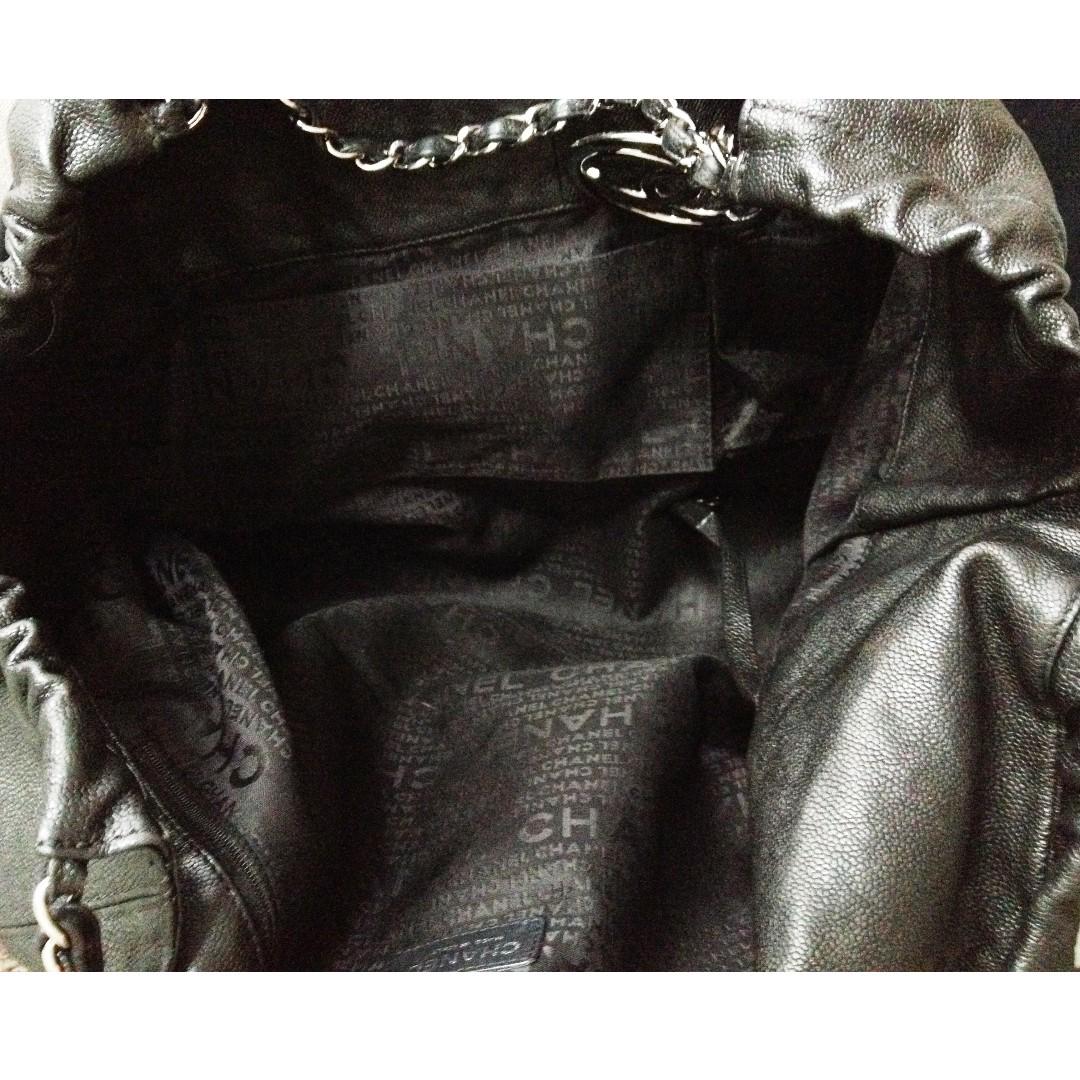 SOLD - CHANEL Black Caviar Silver Chain XL Coco Cabas Hobo Tote ...
