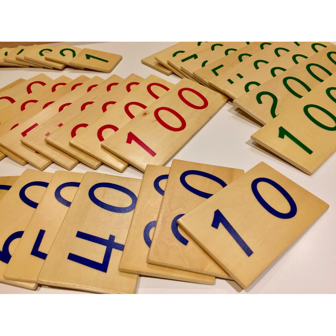 Montessori Large Wooden Number Cards With Box (1-9000), Hobbies & Toys ...