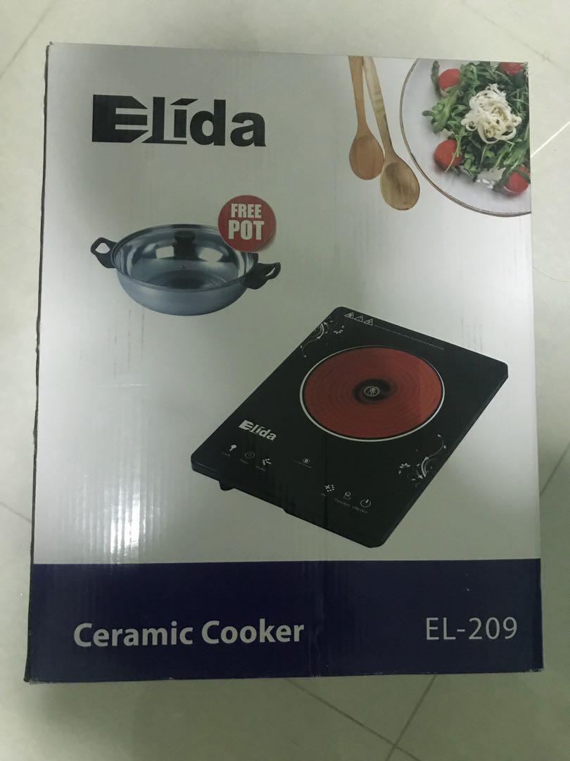New Elida ceramic cooker with free pot, TV & Home Appliances, Kitchen ...