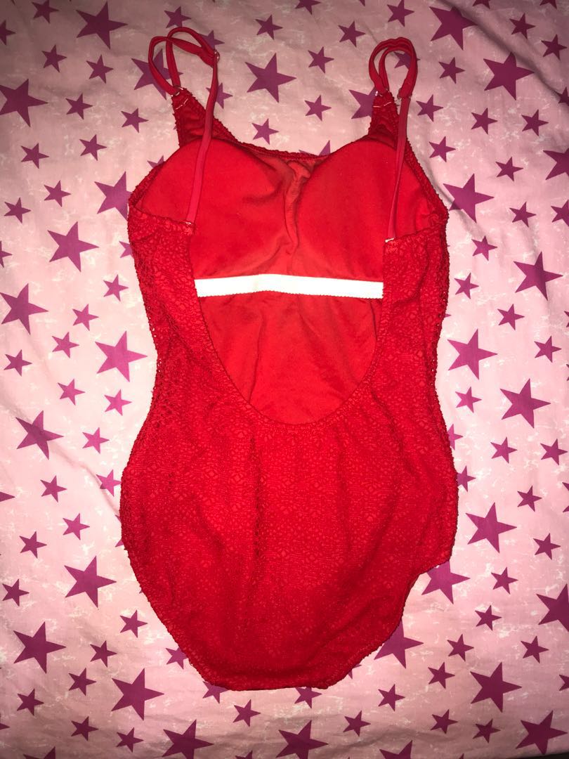 Red one piece swimsuit, Women's Fashion, Swimwear, Bikinis & Swimsuits ...