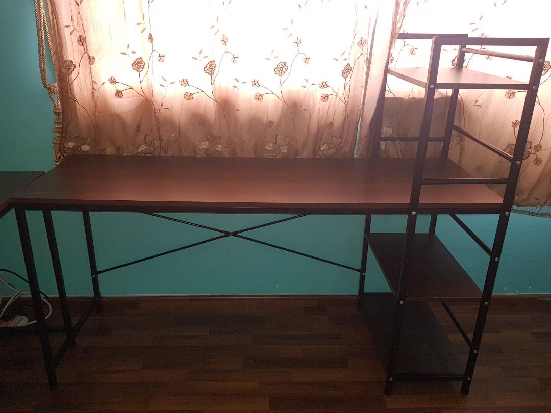Study table/work table with shelving. Compartment, Furniture & Home ...