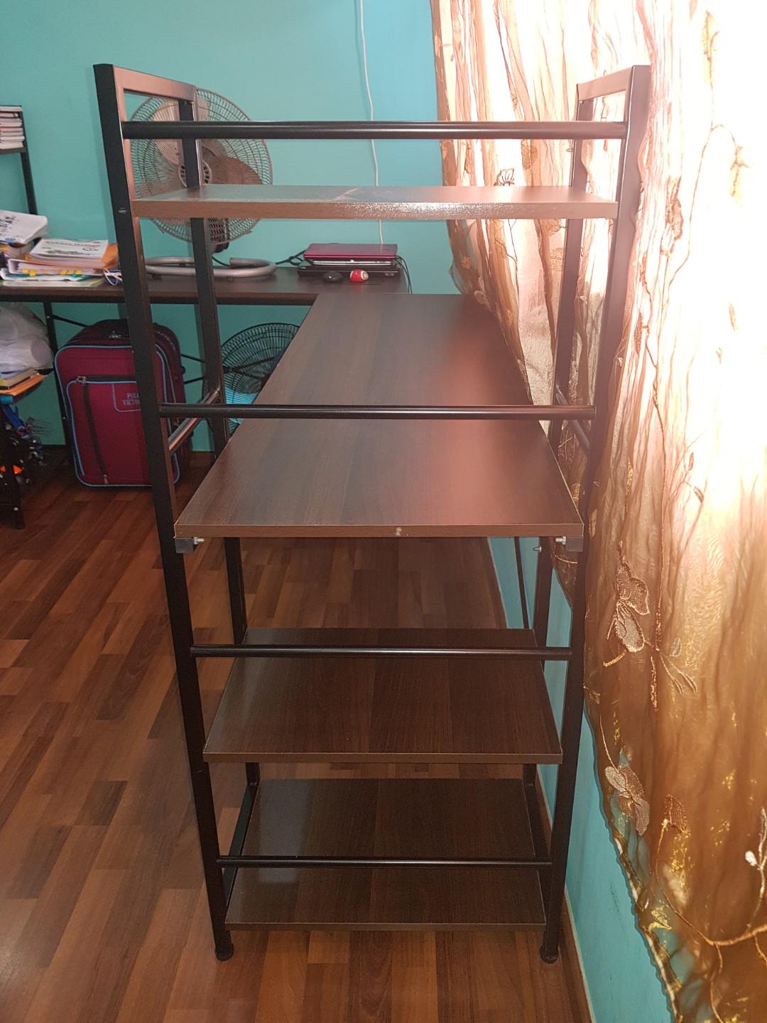 Study table/work table with shelving. Compartment, Furniture & Home ...