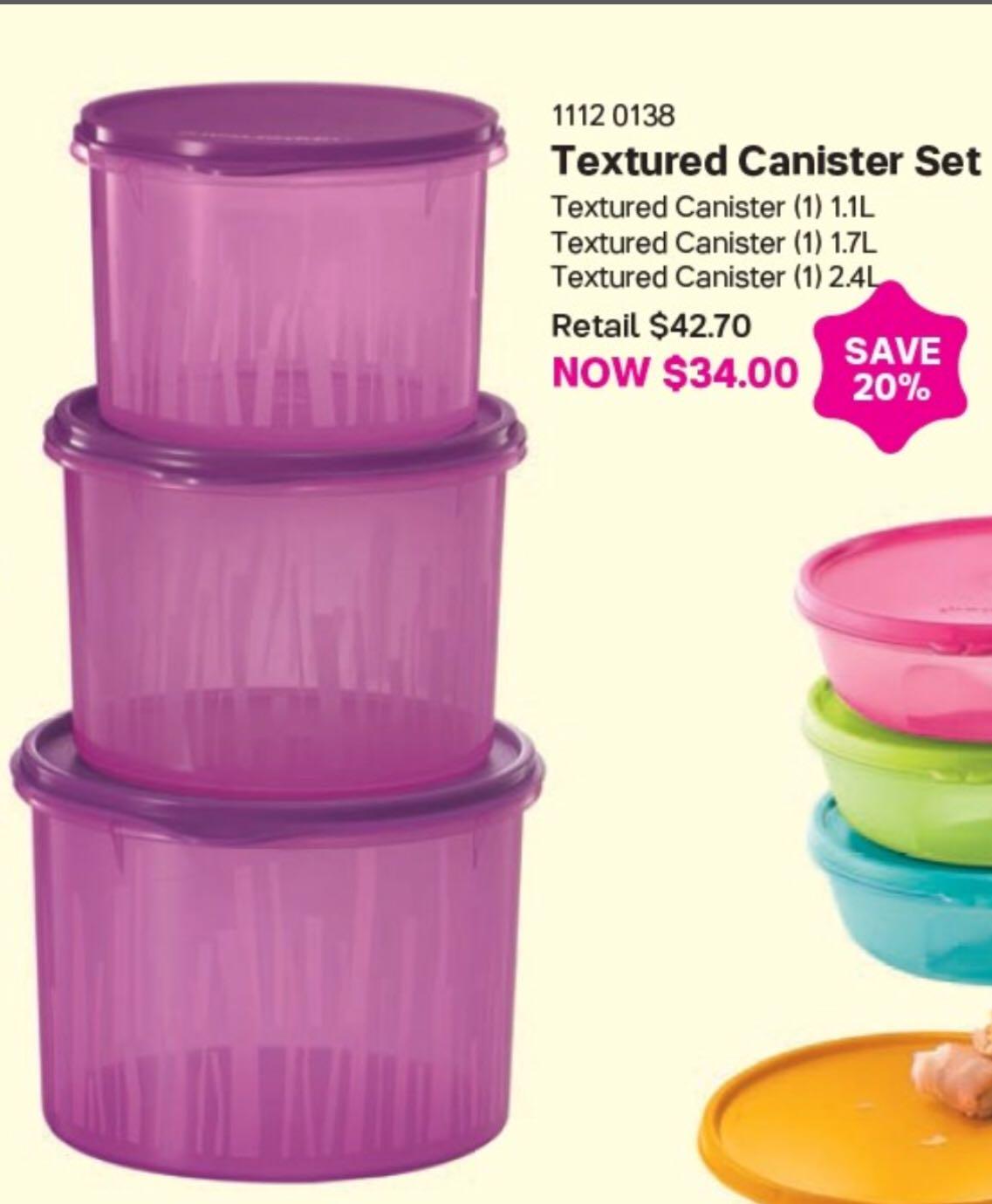 Textured Canister Set (Authentic Brand New Tupperware), Everything Else ...