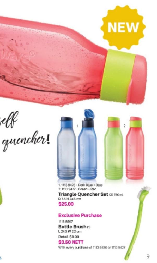 Tupperware 750ml triangle quencher bottle, Furniture & Home Living ...