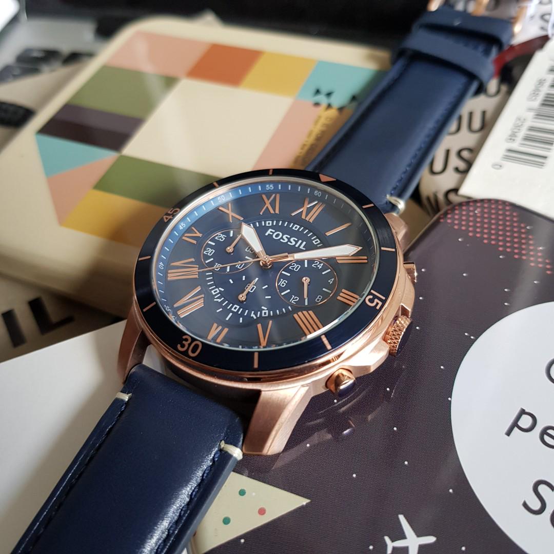 Fossil Grant Chronograph Blue Dial Men's Watch - FS5237, Men's Fashion ...