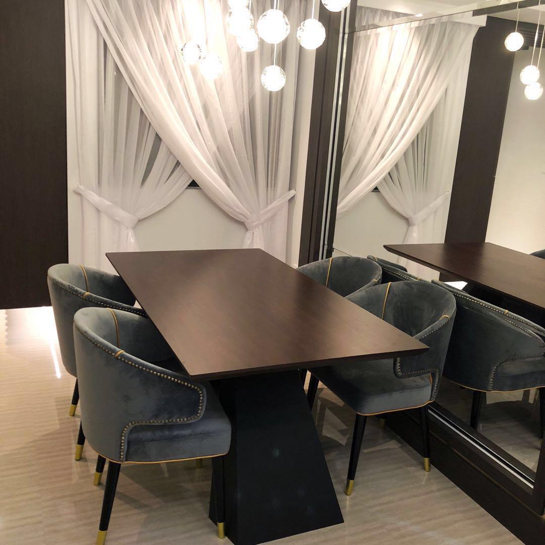 Iron Casted Leg Solid Wood Dining Table, Furniture & Home Living ...