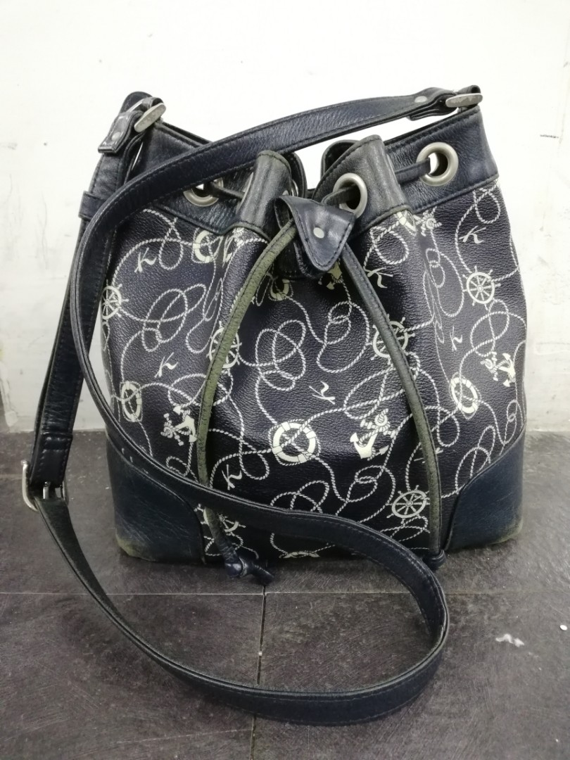 KITAMURA DRAWSTRING BUCKET FULL LEATHER BAG, Women's Fashion, Bags ...