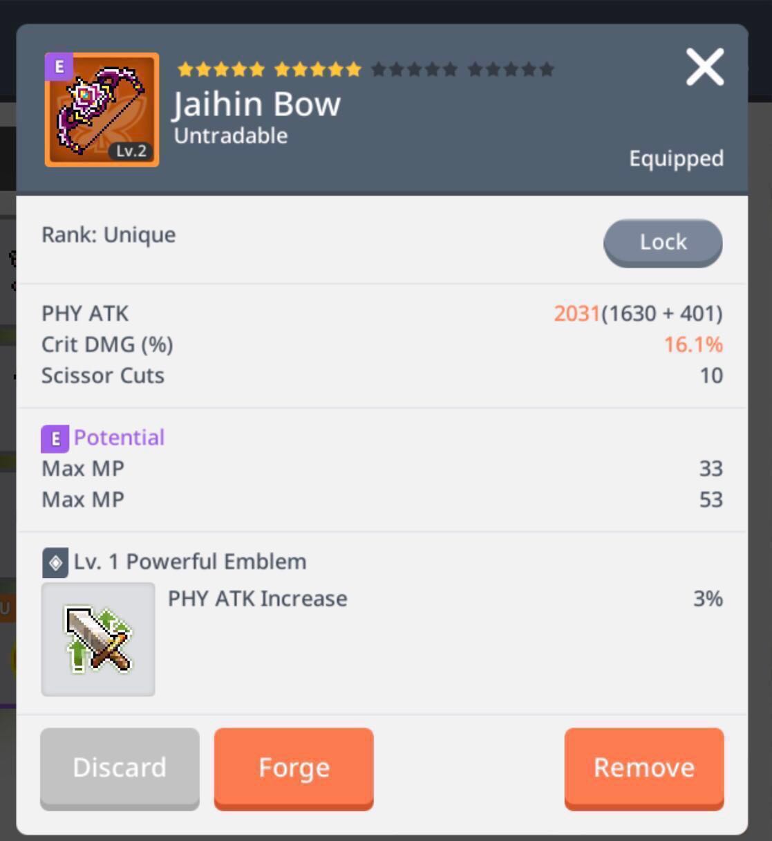 Maplestory M Unique Emblem Jaihin Bow, Video Gaming, Gaming Accessories ...