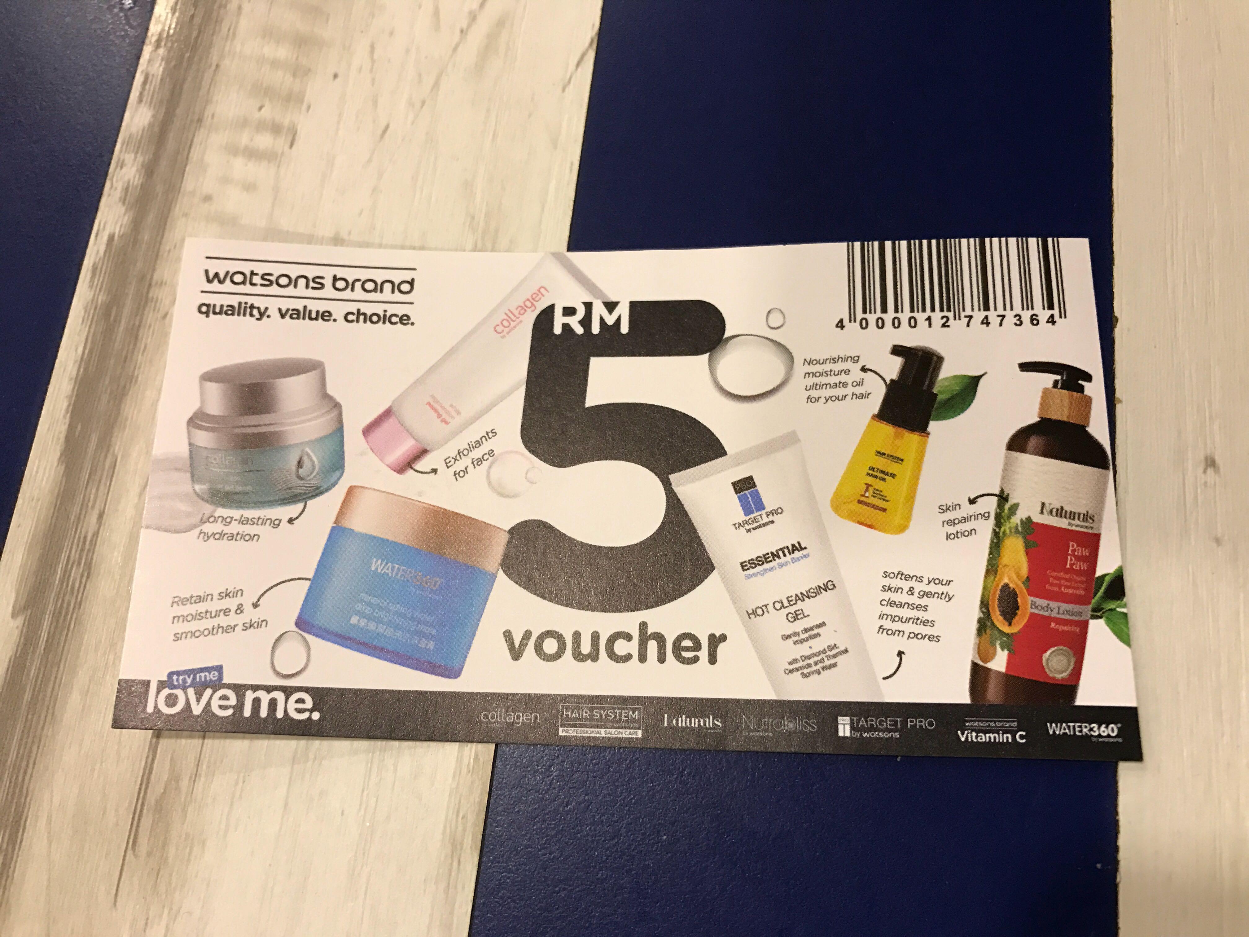 Watsons Syok RM100 Vouchers (RM10 x 10 pieces), Tickets & Vouchers ...