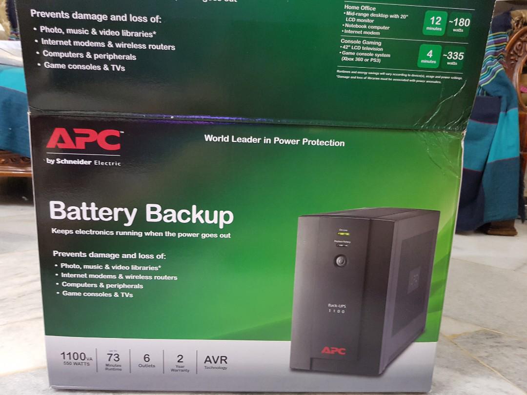 APC Backup-UPS 1100 Battery Backup, Furniture & Home Living, Security ...