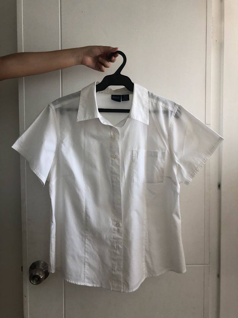 Basic White Button Down Shirt, Women's Fashion, Tops, Others Tops on Carousell