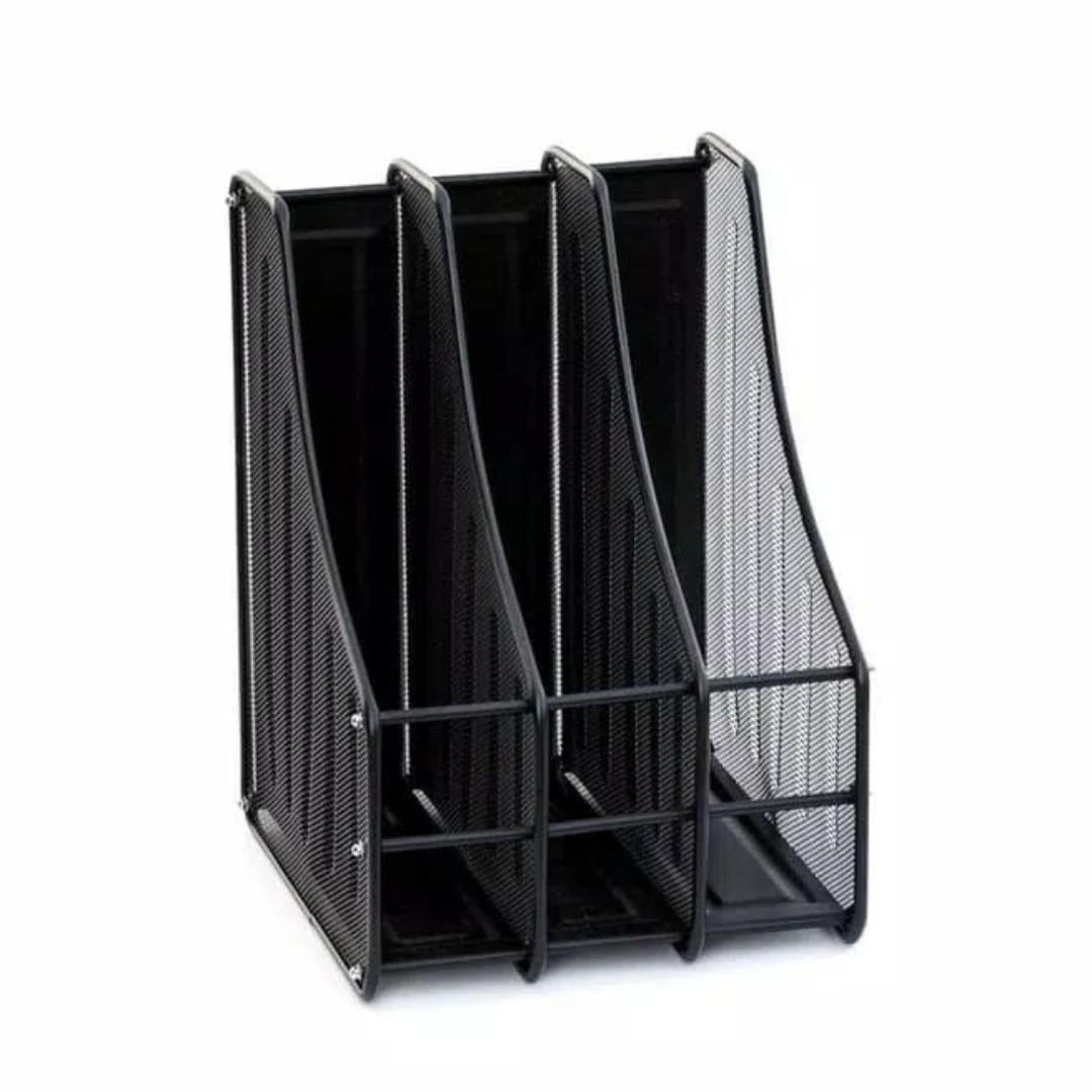 Box File Magazine Case Tray 3 Tier Tempat Dokumen Arsip Majalah Besi ...