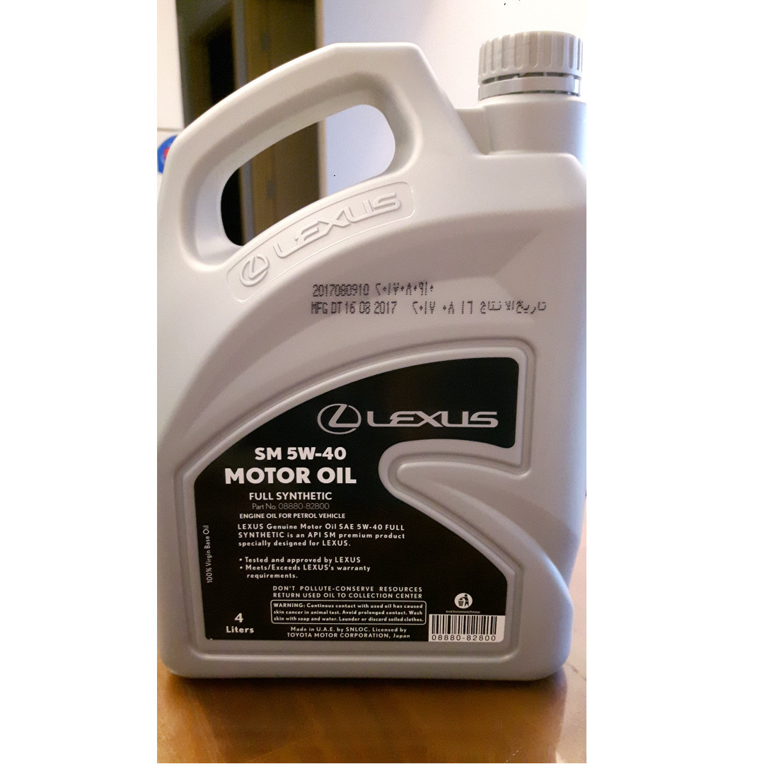 Brand New Lexus Engine Oil SM 5W-40 Fully Synthetic 4 litre engine oil ...