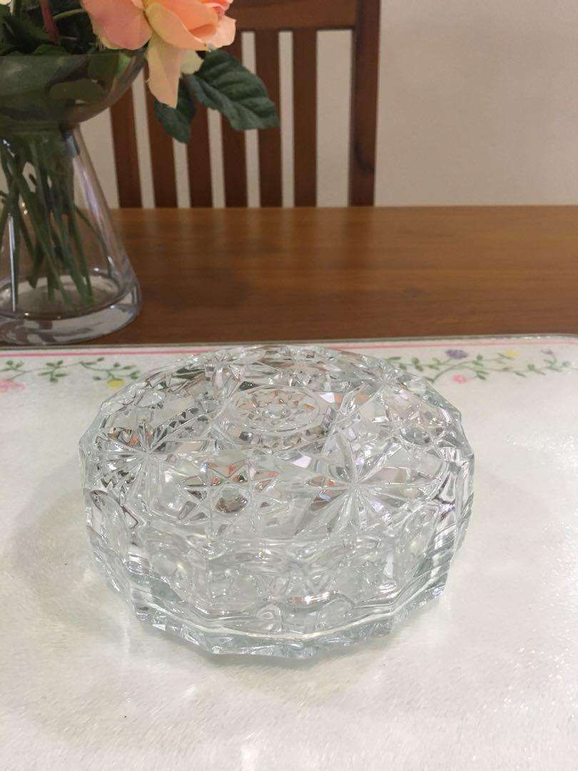 Crystal cut glass container, Furniture & Home Living, Kitchenware ...