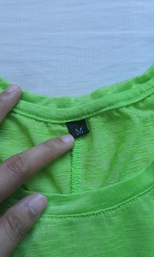 Neon Green See-Through Top, Women's Fashion, Tops, Others Tops on Carousell