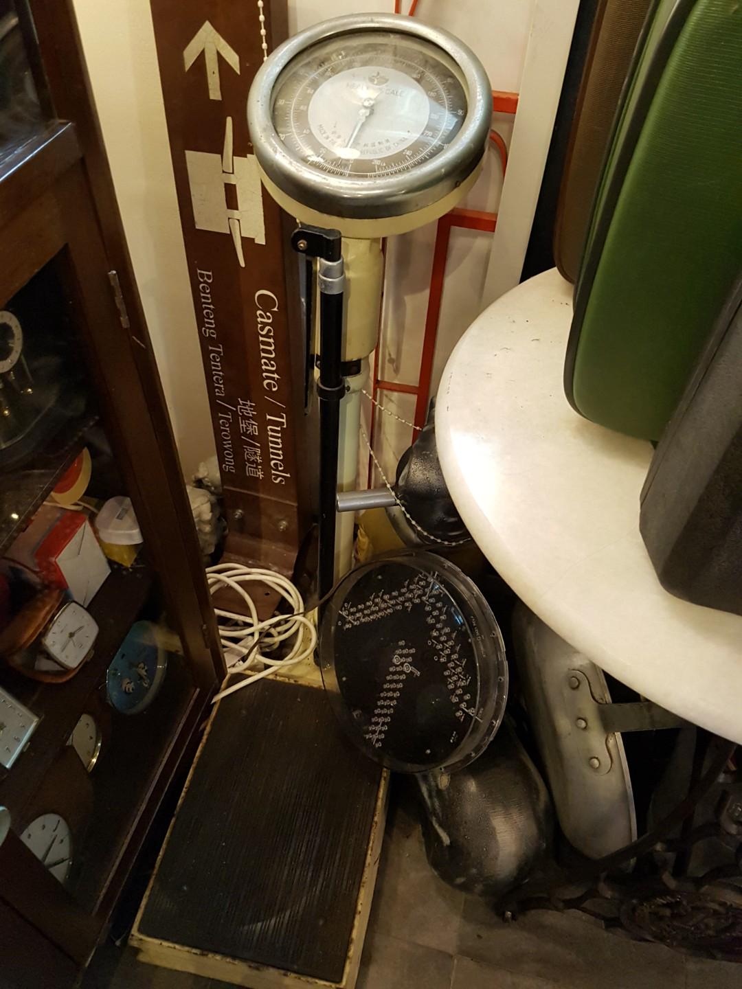 Old school polyclinic weighing scale, Furniture & Home Living ...
