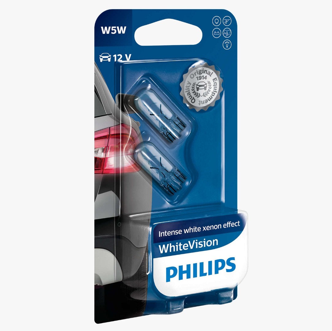 Car and motorcycle Cabin. License. Pole Light - Philips Whitevision W5W ...