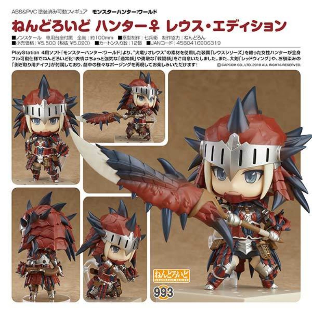 (PO) Nendoroid 993 Monster Hunter World - Hunter Female Rathalos Armor ...