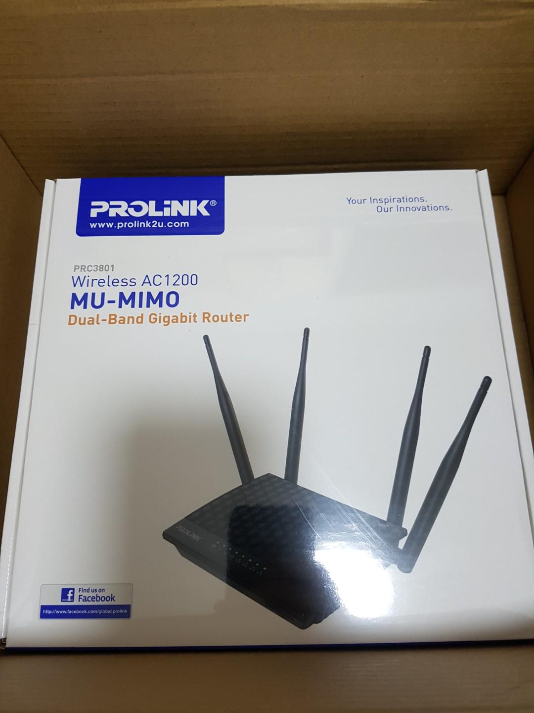 Prolink wireless AC1200 MU-MIMO Dual-Band Gigabit router, Computers ...