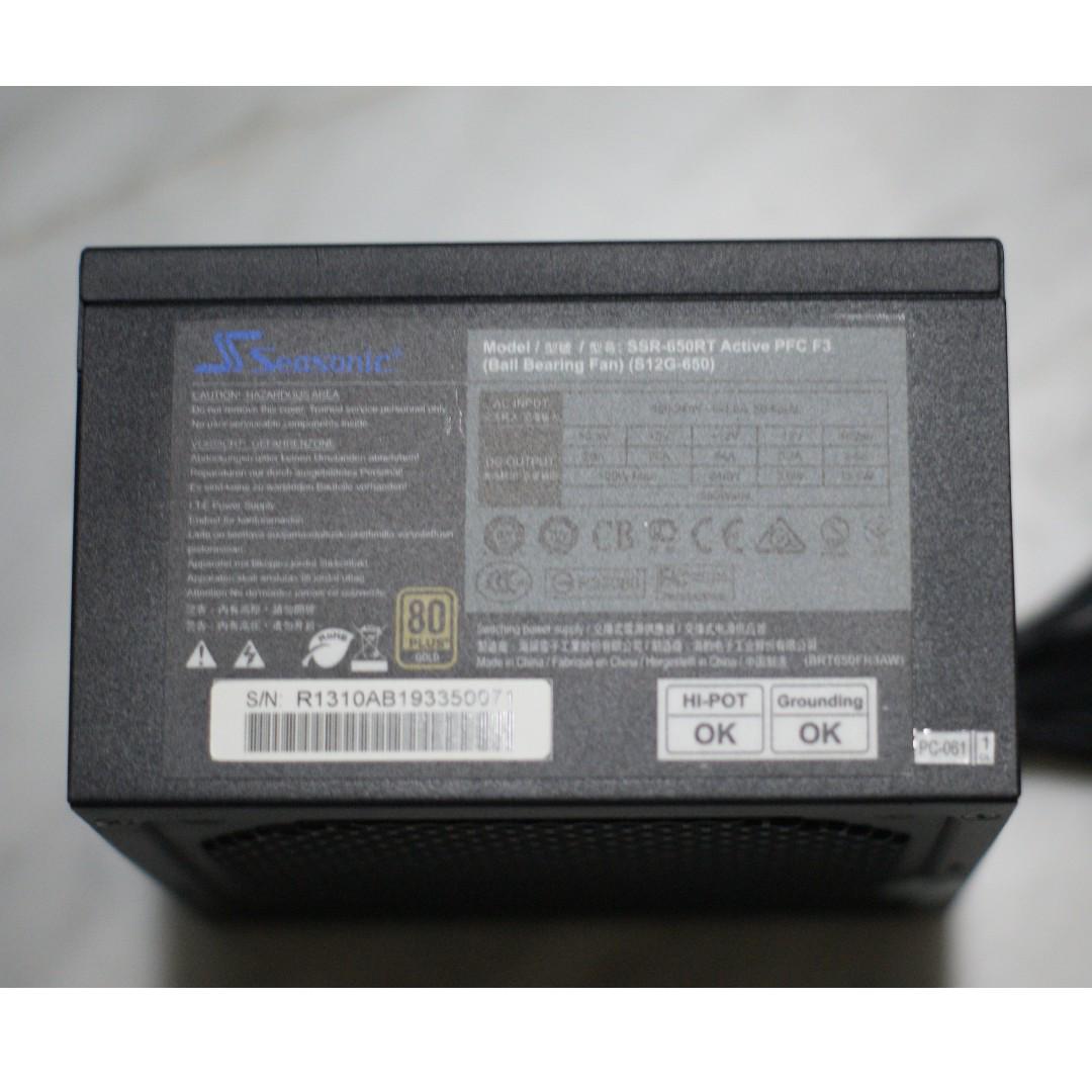 Seasonic S12G-650W 80+ Gold Non-Modular, Computers & Tech, Parts ...