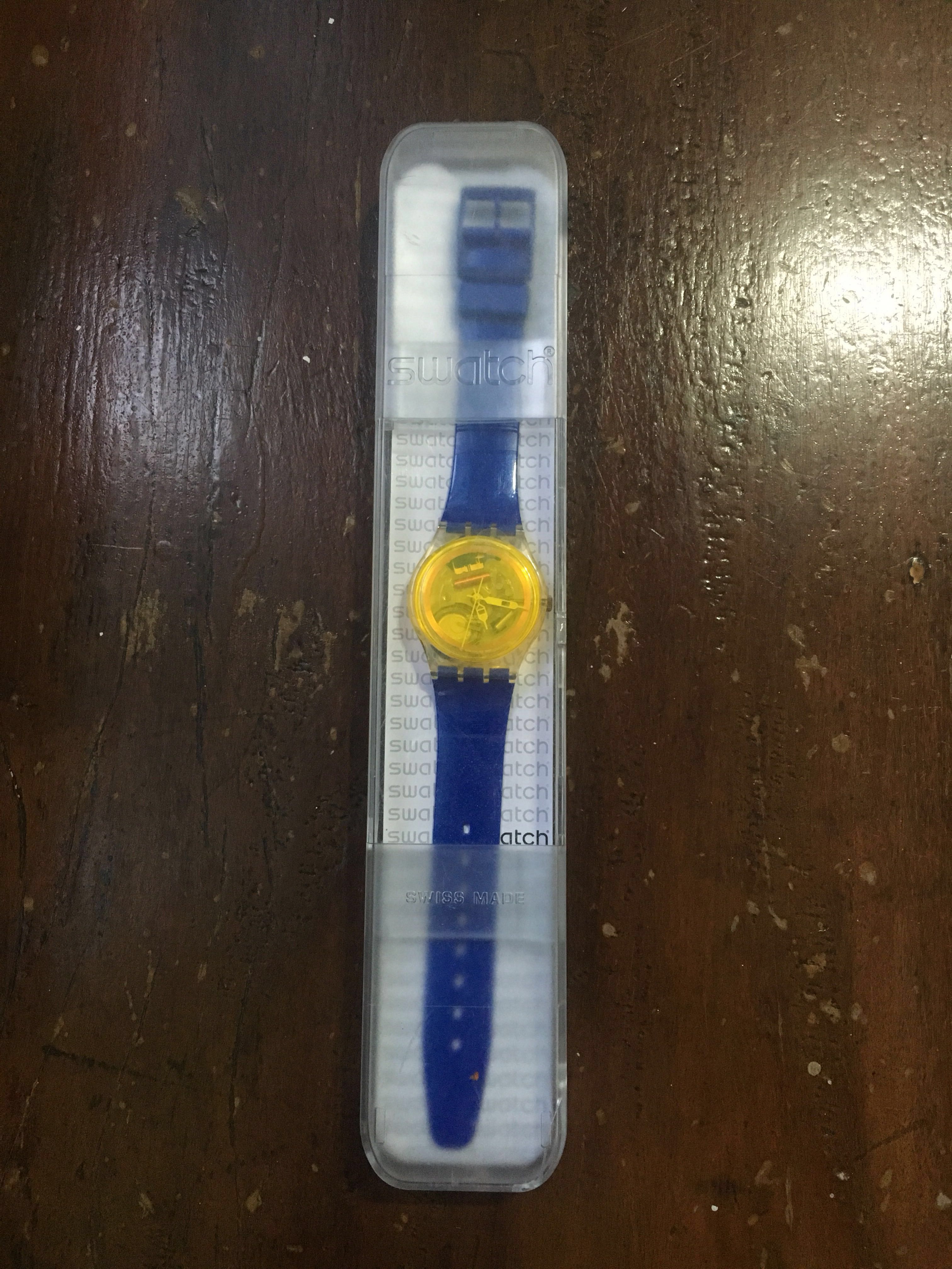 Swatch Watch (Blue and Yellow), Women's Fashion, Watches & Accessories ...