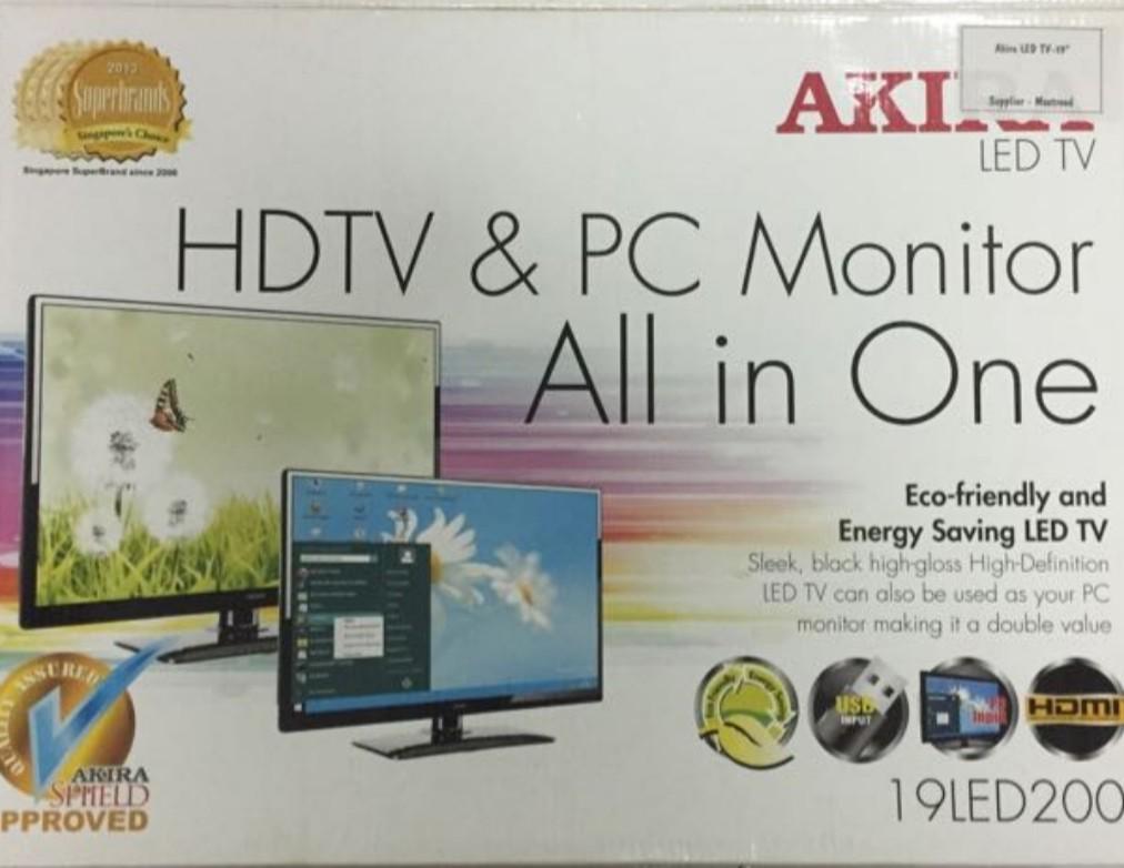 Akira 19" LED HDTV and PC Monitor (All in one) Model 19LED200 (TV ...