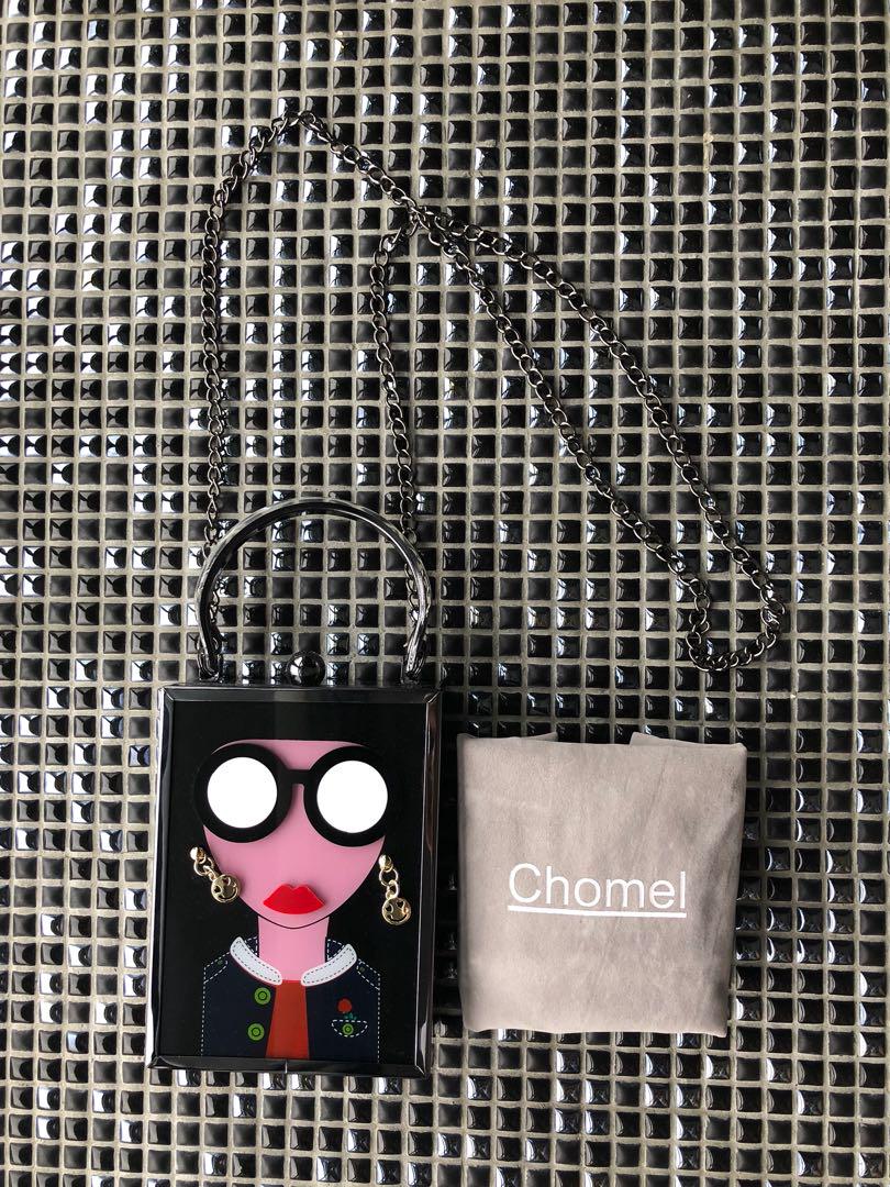 Chomel lady face metal bag, Women's Fashion, Bags & Wallets, Cross-body ...