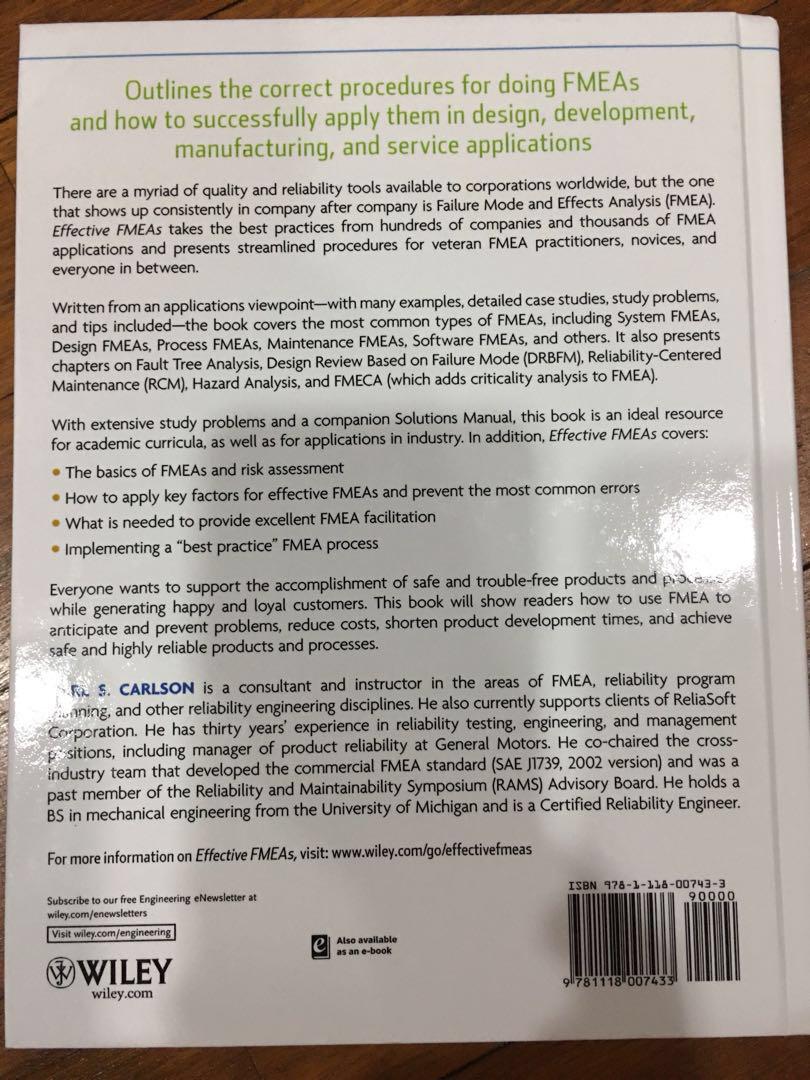 Effective FMEAs - Wiley Series in Quality & Reliability Engineering ...