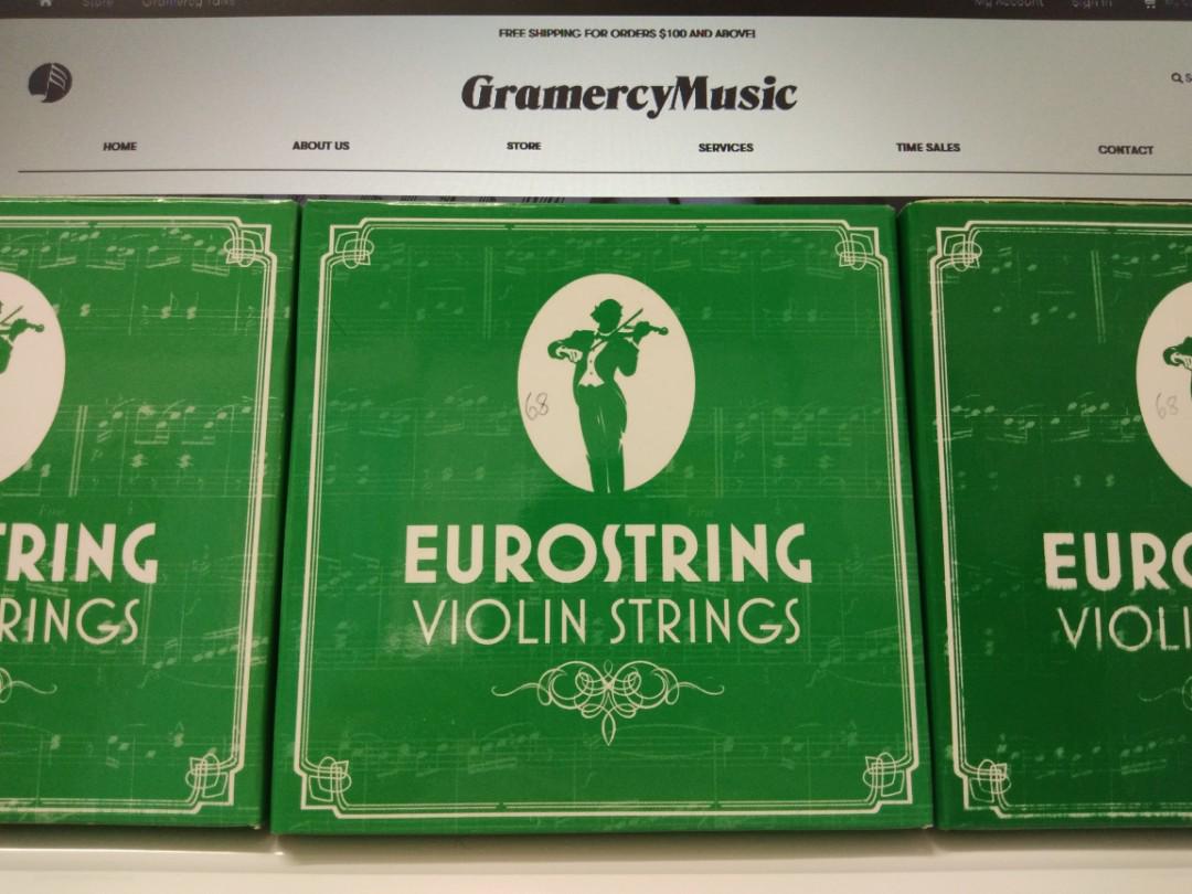 Eurostring 4/4 violin string set, Hobbies & Toys, Music & Media ...