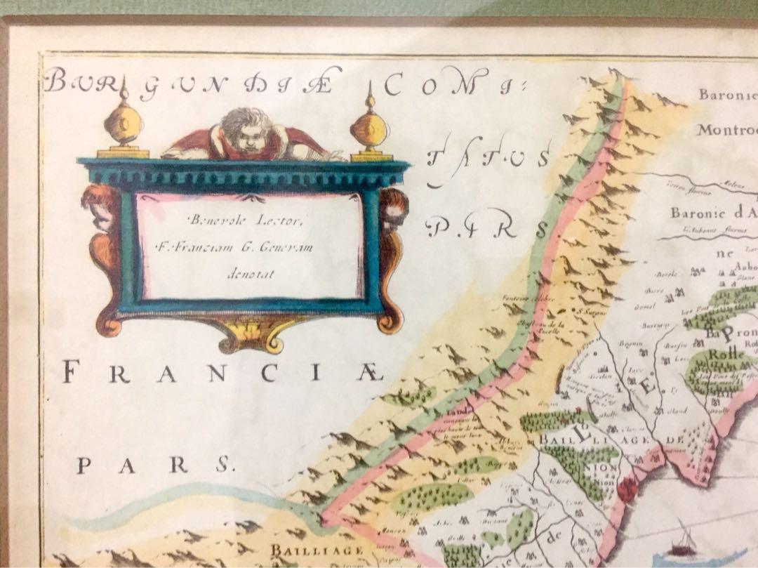 LACUS E LEMANNI - Map of the region around Lake Geneva, Print from 1960 ...