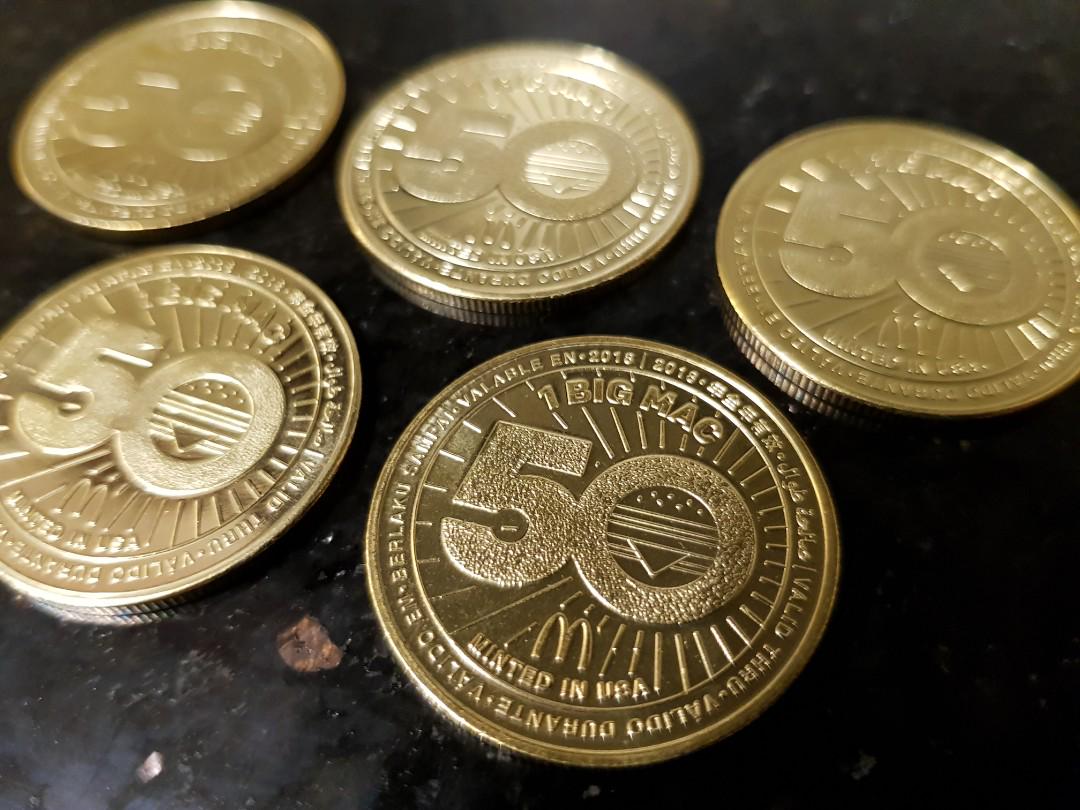 McDonald's McDo 50 Years of Big Mac Gold Coins, Hobbies & Toys, Toys ...