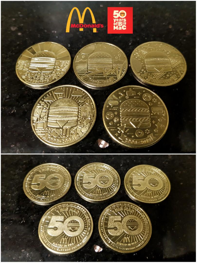 McDonald's McDo 50 Years of Big Mac Gold Coins, Hobbies & Toys, Toys ...