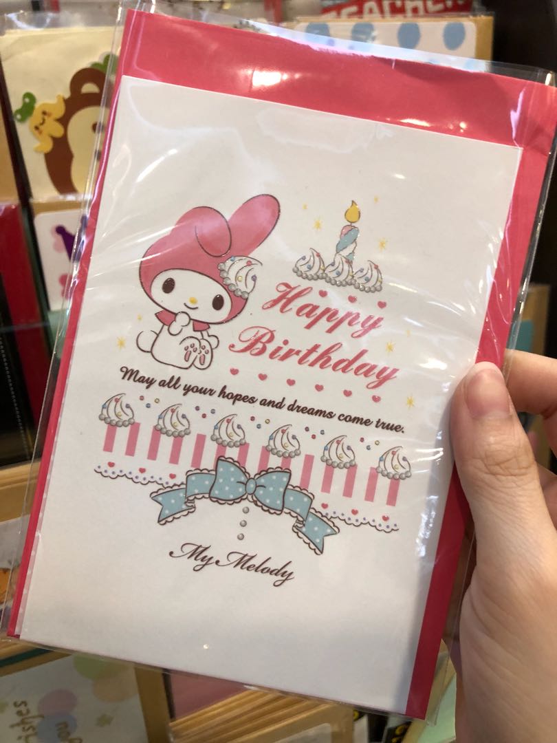 My melody birthday card, Hobbies & Toys, Stationery & Craft, Stationery ...