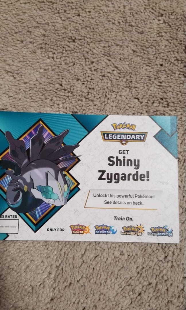 Pokemon Code Shiny Zygarde, Video Gaming, Gaming Accessories, Game Gift ...