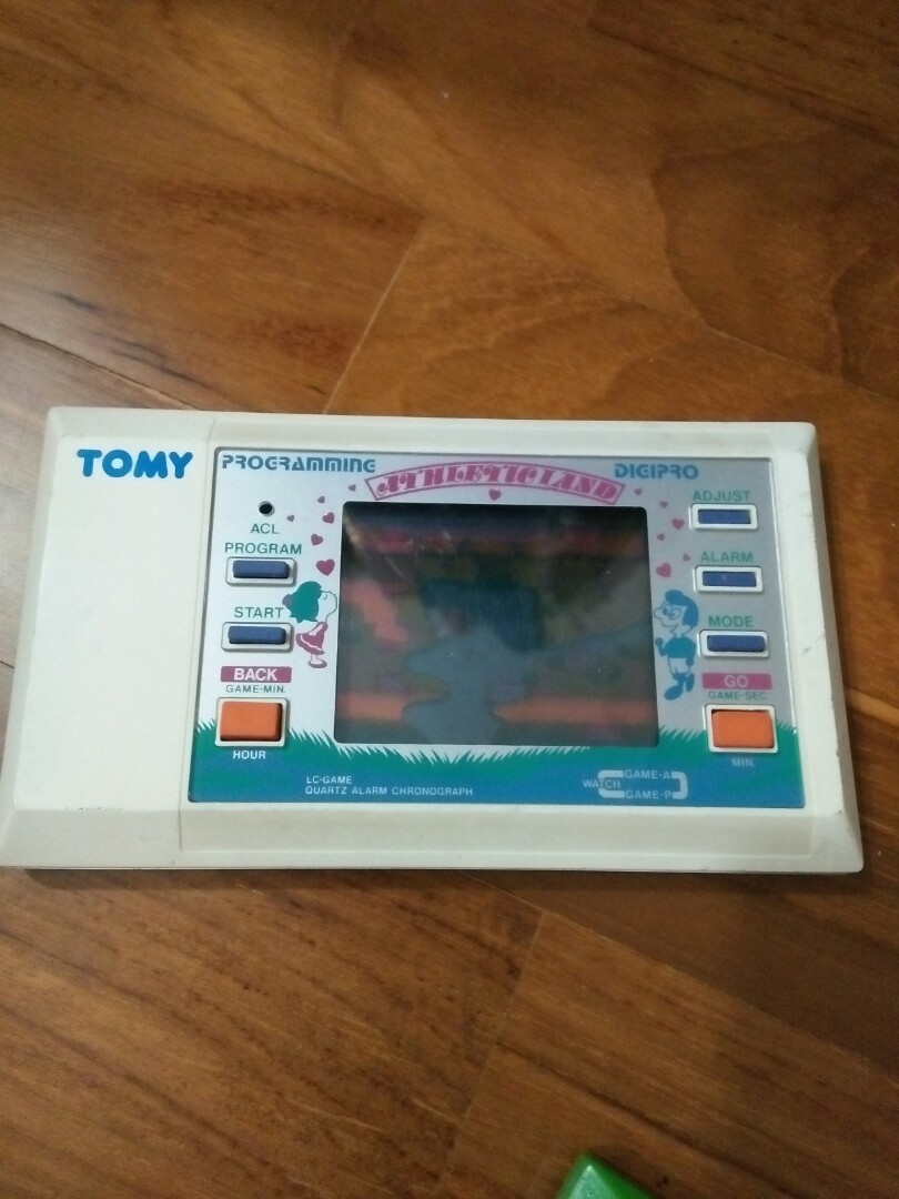 Rare And Vintage 80s Retro Tomy Lcd Game Watch Programing Digipro Athletic Land Handheld Game
