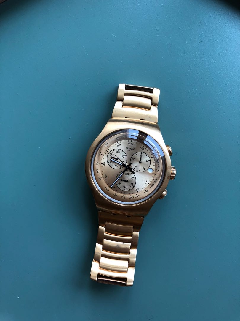 Swatch Gold Watch, Women's Fashion, Watches & Accessories, Watches on ...