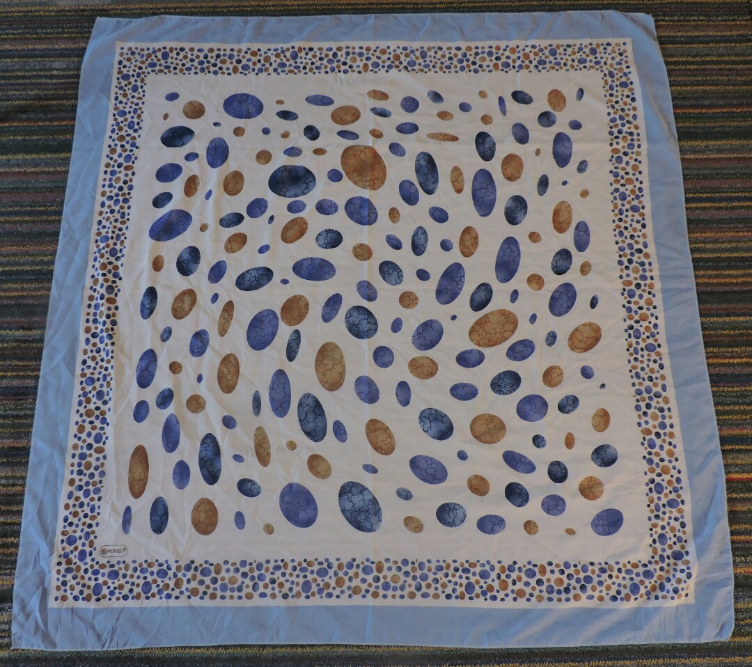 Vintage NUREL Silk Scarf, Fesyen Wanita, Aksesoris di Carousell