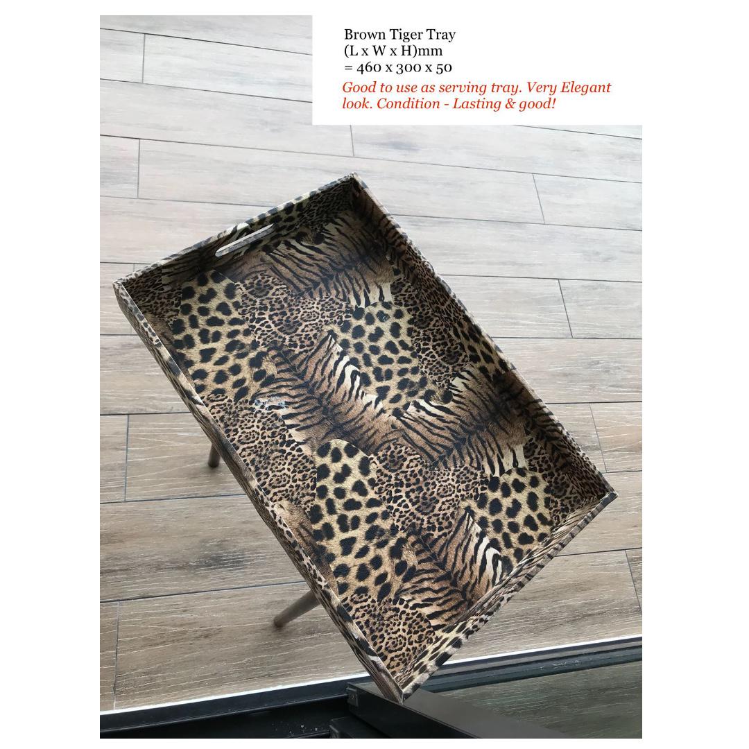 Brown Tiger Serving Tray, Furniture & Home Living, Home Decor, Vases ...