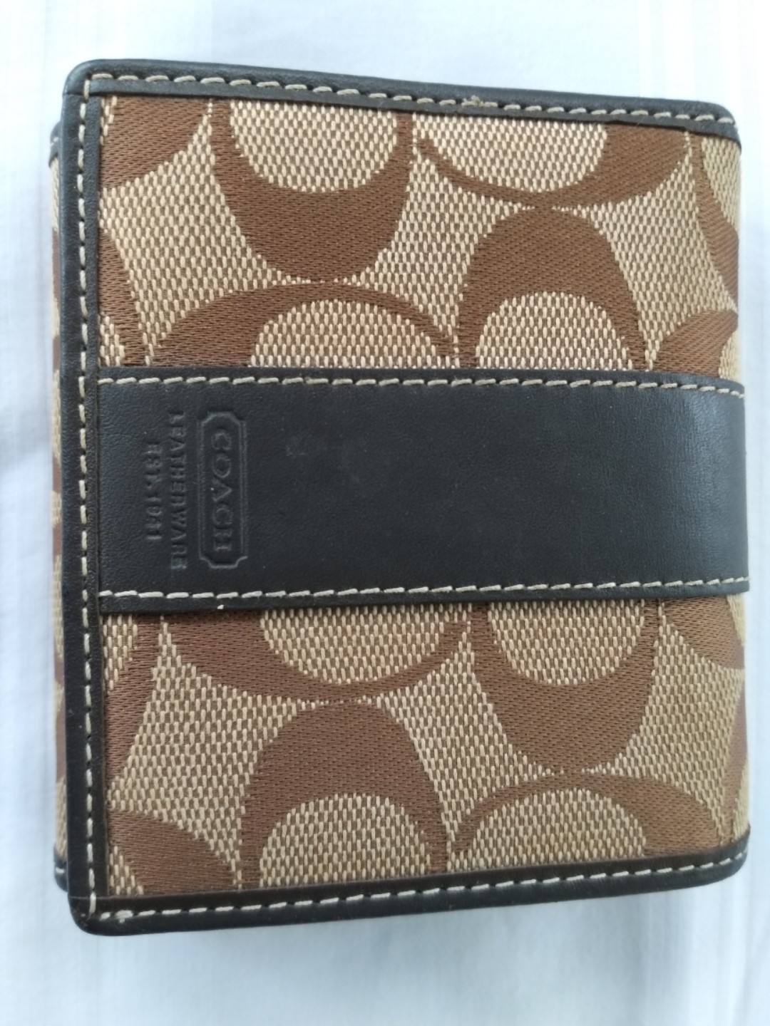 Coach Monogram brown leather trim Wallet, Luxury, Bags & Wallets on ...