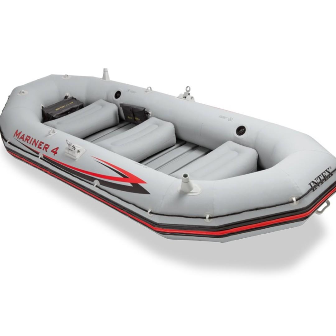 Intex Mariner 4 Inflatable Boat Set, Sports Equipment, Sports & Games ...