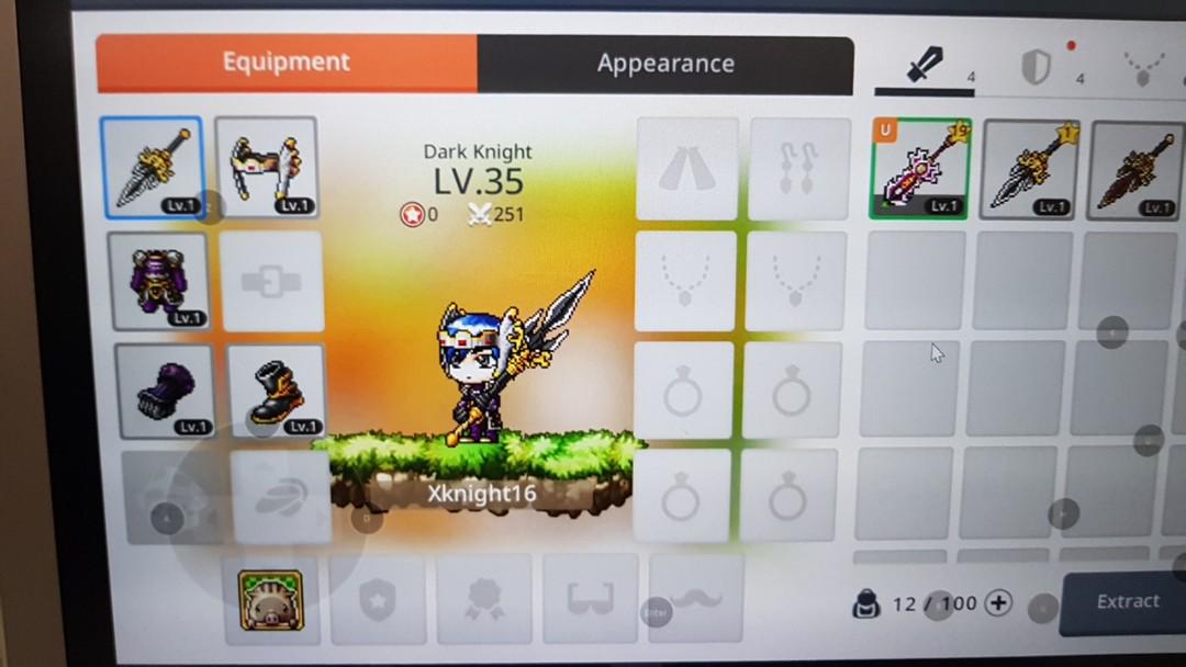 Maplestory M selling Dark Knight dk legendary spear 19 stars!!, Video ...