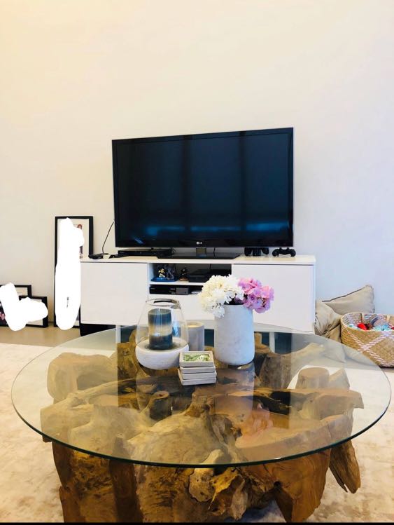 TV bench, high gloss white (Ikea), Furniture & Home Living, Furniture ...